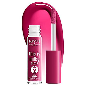 NYX PROFESSIONAL MAKEUP This Is Milky Gloss, Lip Gloss with 12 Hour Hydration, Vegan - Malt Shake (Warm Red)