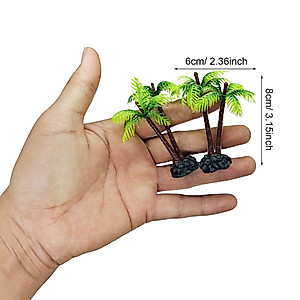 Woohome Miniature Trees Mixed Model Trees, Model Train Scenery Architecture Trees Fake Trees for Building Model, Model Scenery with No Bases for DIY Crafts (3 PCS)