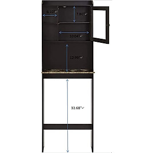 Modern Over-The-Toilet Space Saver Organization, Bathroom Storage Cabinet, Freestanding Bathroom Organizer with Adjustable Shelves for Home, Bathroom (Espresso)