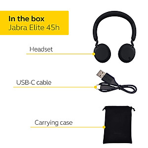 Jabra Elite 45h, Copper Black – On-Ear Wireless Headphones with Up to 50 Hours of Battery Life, Superior Sound with Advanced 40mm Speakers – Compact, Foldable & Lightweight Design