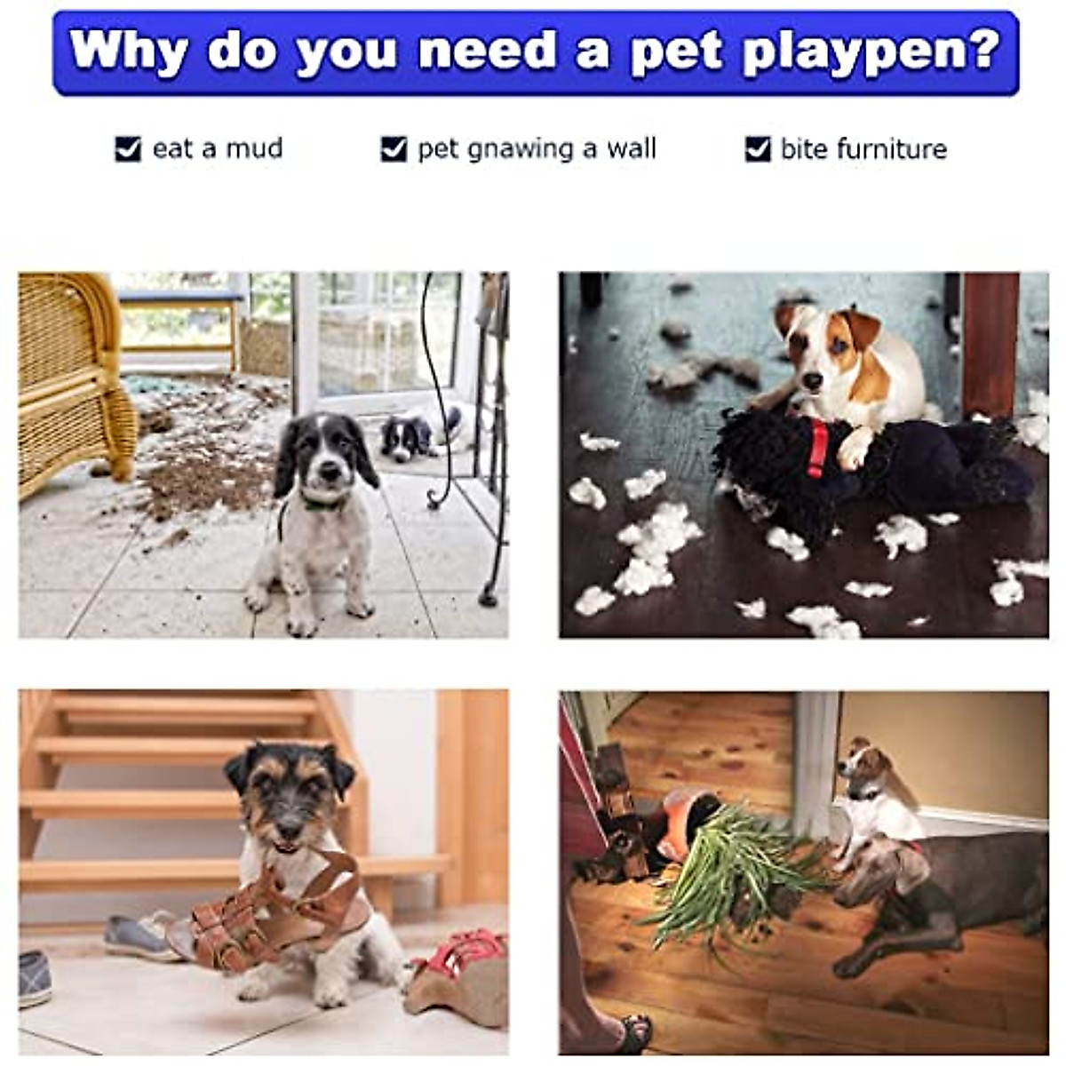 BestPet Large Dog Crate Dog Cage Dog Kennel Metal Wire Double-Door Folding Pet Animal Pet Cage with Plastic Tray and Handle,24 inches
