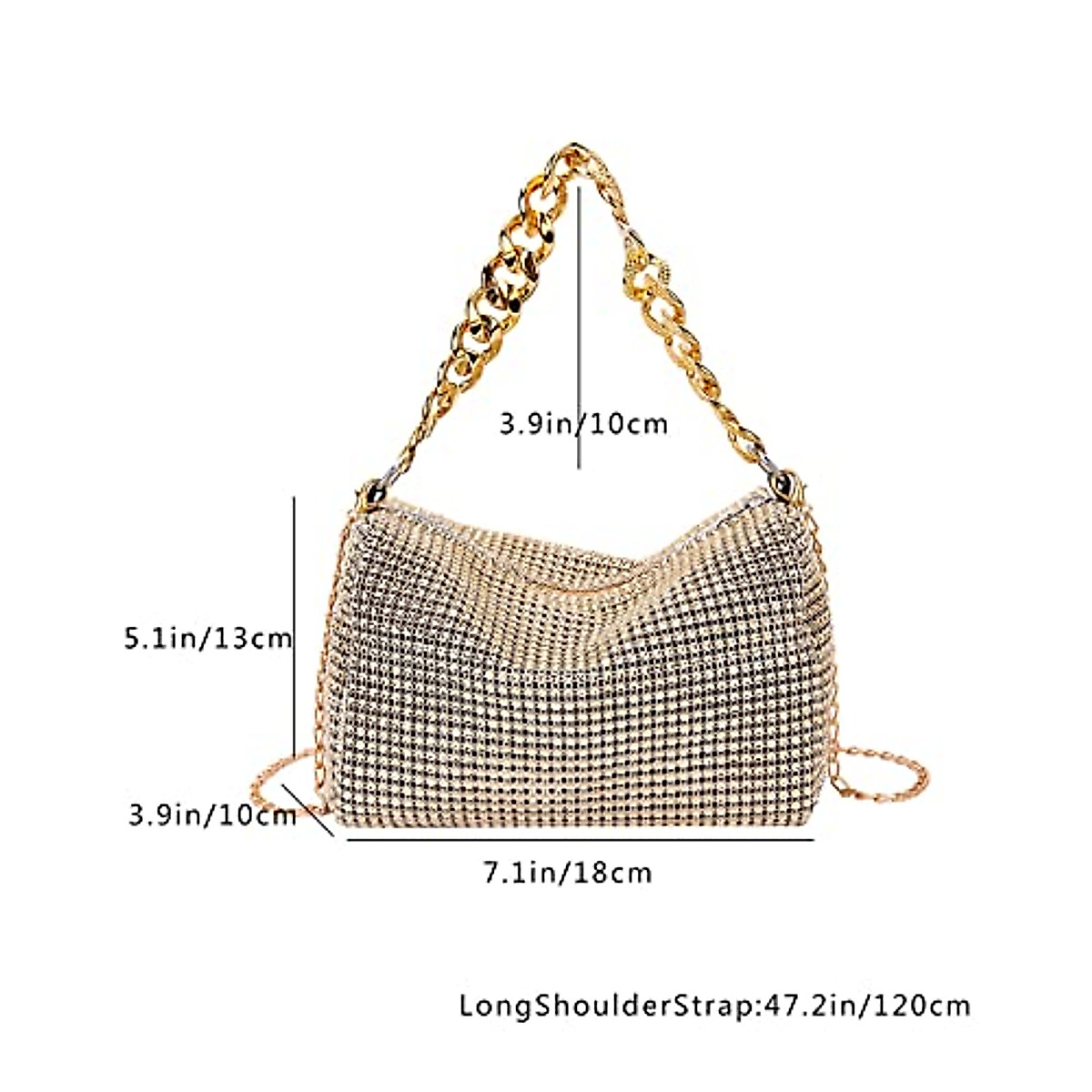 Elegant Evening Bag Glitter Rhinestone Handbag Underarm Bag Shoulder Bag for Daughter Girlfriend Birthday Party handbags