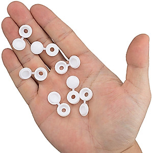 Persberg 180Pcs Colorful Pieces Hinged Screw Cover Caps Plastic Screw Caps Fold Screw Snap Covers Washer Flip Tops (Black, White, Brown) 286