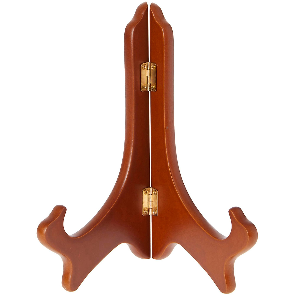 Bard's Hinged Walnut MDF Wood Plate Stand, 8" H x 7" W x 4.75" D (For 8" - 10" Plates)