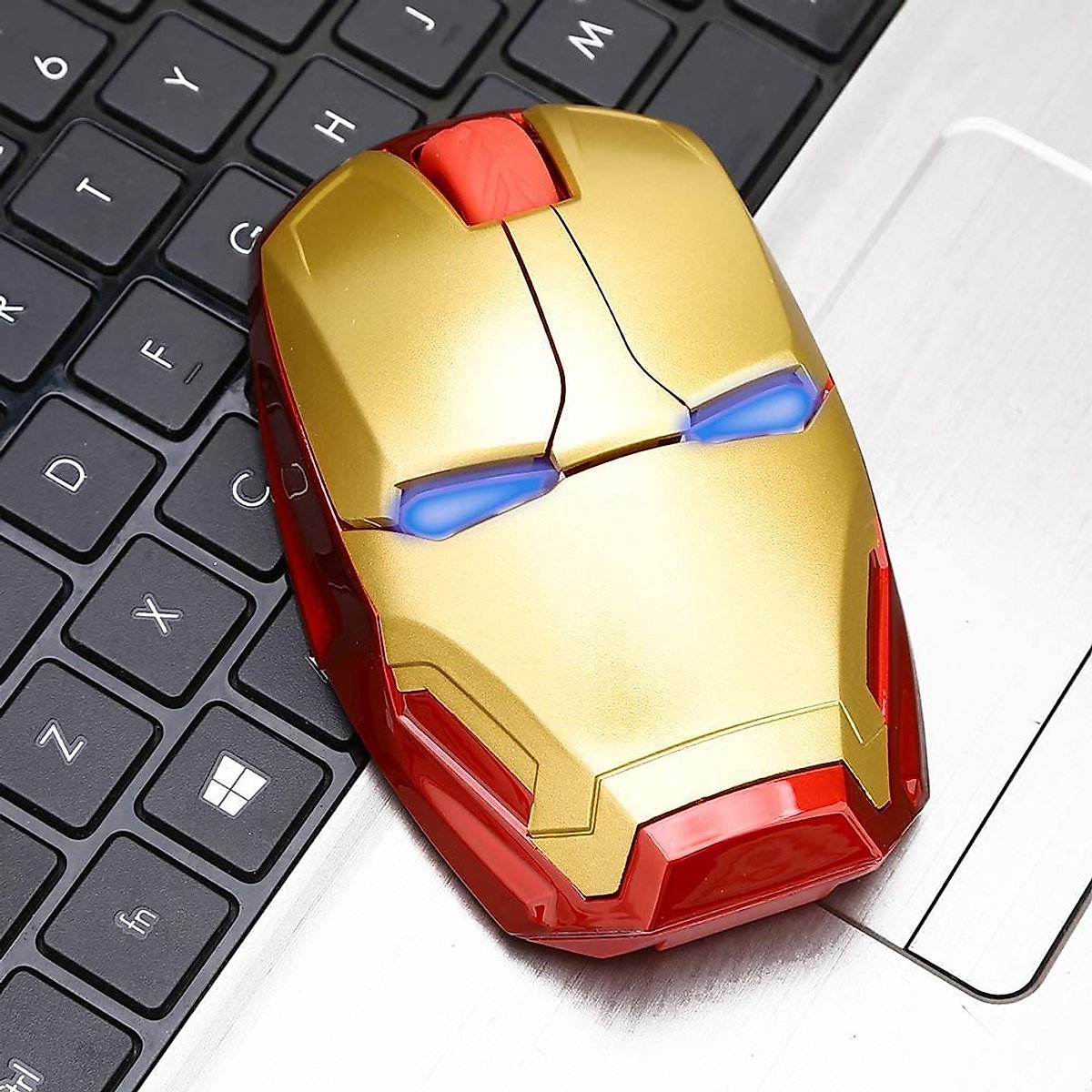 Wireless Mouse 2.4G Full Size Wireless Optical Mice with Nano USB Receiver, 3 Adjustable DPI Levels, 3 Buttons for Notebook, PC, Laptop, Computer (Gold)