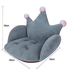 HKSICHENGKEJI Cute Crown Chair Cushions Desk Seat Cushion Waist Support Backrest High Back Chair Pad Cushion Cozy Crown Plush Seat Cushion Office Chair Car Home Seat Pad