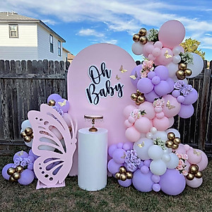 PatiCool Light Purple Balloons - 12 inch 100pcs Latex - Round Pastel Purple Birthday Balloons with 2 Ribbons, Lilac Lavender Balloons for Birthday Party, Wedding, Anniversary, Baby Shower Decorations