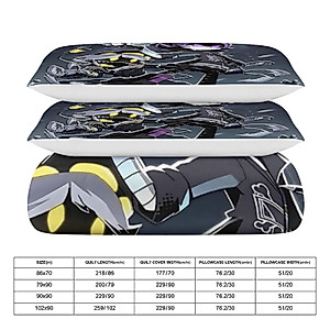 PANKOOCLUB Murder Drones Three Piece Bedding Soft Cute Bed Suit with 1 Duvet Cover and 2 Pillowcases 86""x70"", Style-4