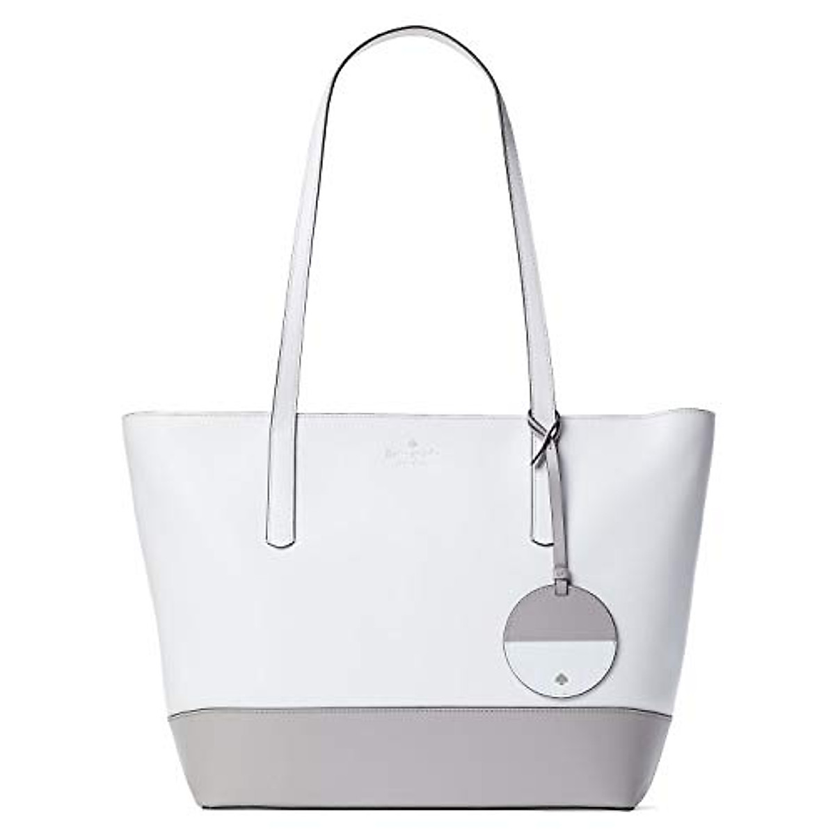 Kate Spade New York Briel Large Leather Tote in Warm White/Grey (White/Grey)