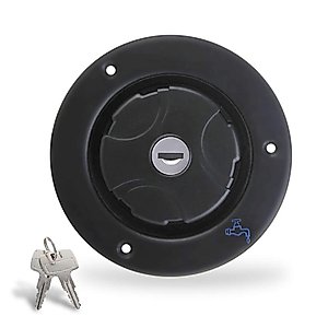 RV Fresh Water Locking Cap Spring and Seal Ring Design with Inlet Gravity Fresh Water Filling Hatch for Camping Trailer Gravity RV