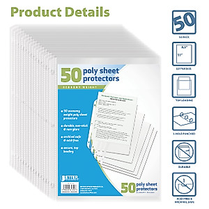Better Office Sheet Protectors, 50 Pack