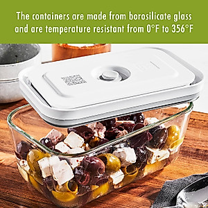 ZWILLING Fresh & Save 2-Piece Medium Glass Airtight Food Storage Container, Meal Prep Container