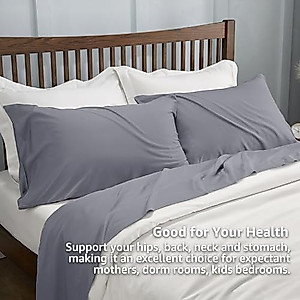 CozyLux Grey Pillow Cases King Size Set of 2, Rayon Derived from Bamboo Cooling Pillowcase with Envelope Closure, Gray Soft Silky Breathable Pillow Covers for Hot Sleepers & Night Sweat, 20x40 inches