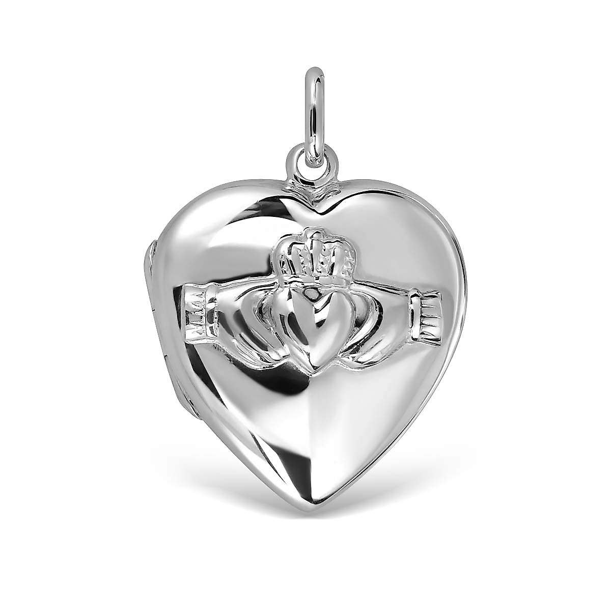 WithLoveSilver 925 Sterling Silver Claddagh Friendship Heart Pendant Locket