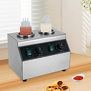 Electric Sauce Bottle Warmer, 0.72 x 2Qt Commercial Nacho Cheese Warmer,86-176°F Hot Fudge Cheese Caramel Jam Sauce Warmer