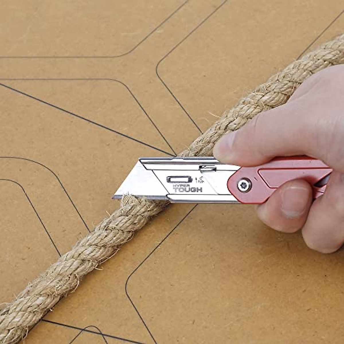 Hyper Tough 2-Piece FOLDING UTILITY KNIFE SET Quick-Change Blade INTEGRATED BELT CLIP