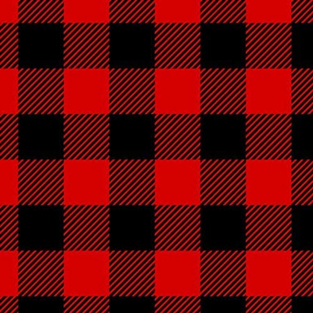 Black & Red Buffalo Plaid Flannel Fabric, by The Yard