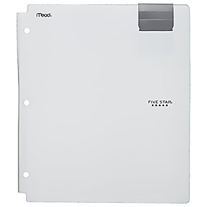 Five Star 4-Pocket Folders, Folders with Pockets, Fits 3 Ring Binder, Plastic, Teal, White, Purple, Lime, 4 Pack (73274)