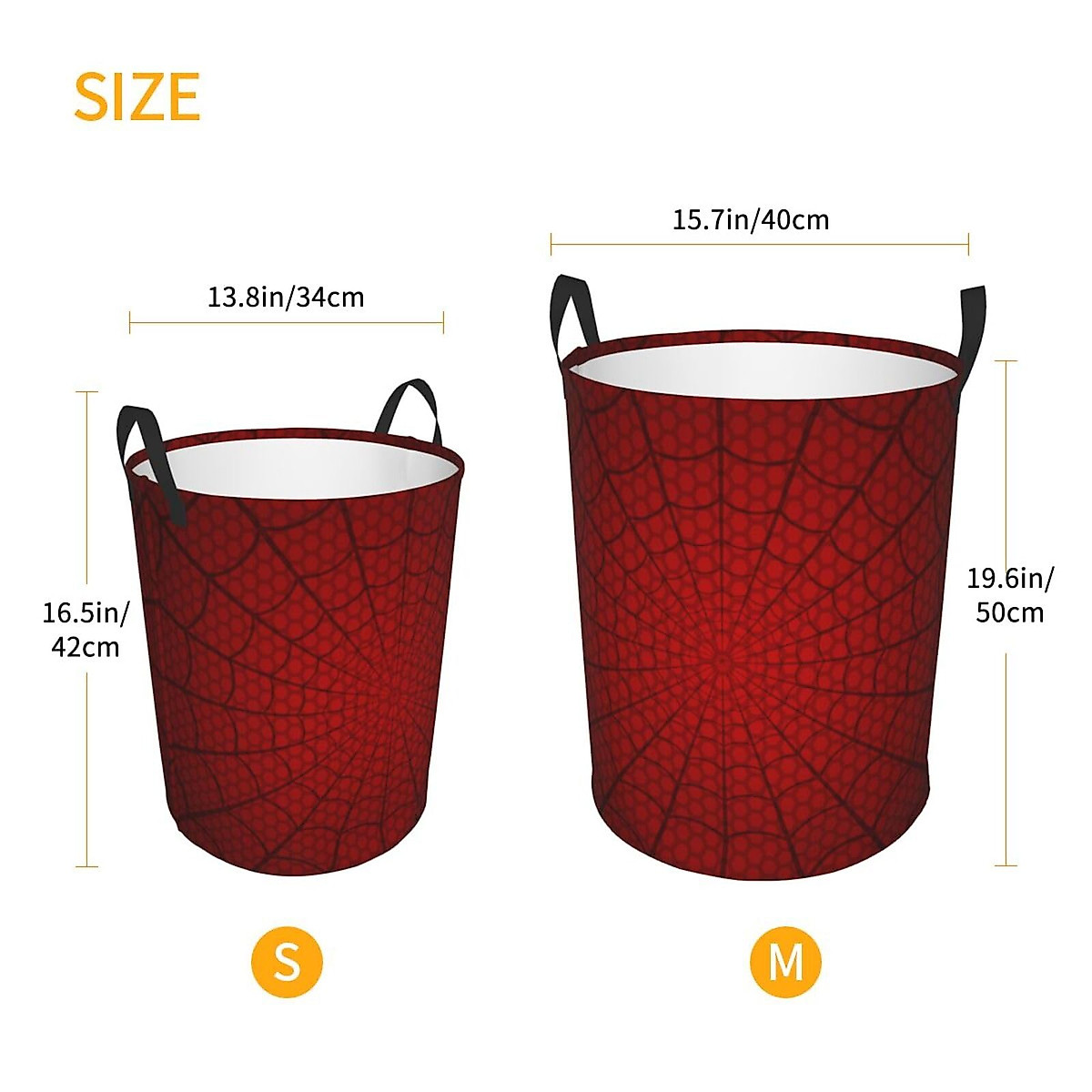 Spider Web Cobweb on Red Waterproof Foldable Laundry Hamper Bucket Laundry Room Basket for College Student Storage Pillows Blankets Living Room Bathroom Home Decor
