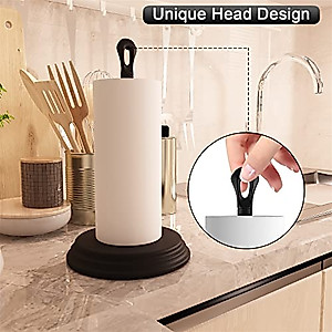 KASUNTO Toilet Paper Holder with Rustproof, Metal Free Standing Toilet Paper Stand Storage for Bathroom, Tissue Paper Roll Holder for Bathroom Accessories (Black)
