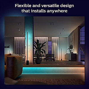 Philips Hue Bluetooth Gradient Ambiance Smart Lightstrip Starter Kit (6ft Base Kit + 3ft Ext + Hue Hub), White