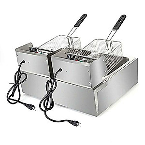 Deep Fryer with Basket, Fry Daddy, Fryers with Baskets, Countertop Stainless Steel, French Fries Fryer, for Commercial Restaurant, Fast Food Restaurant (12L)