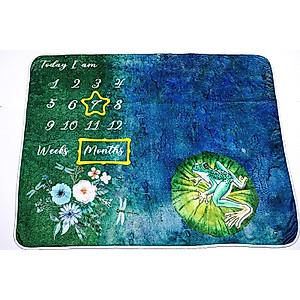 Froggy Baby and Puppy Milestone Blanket