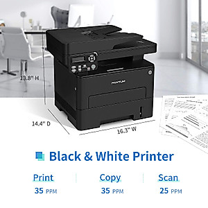 Pantum Laser Printer All in One Laser Printer Scanner Copier, Black White Printer Wirelessly Printer at 35PPM, M7102DW(V4T56A)