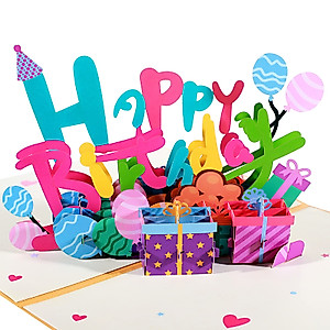 Eersida Happy Birthday Pop up Card for Women 8 x 6 Inch Pop up Birthday Card for Women men Adults Friends(Fresh Style)