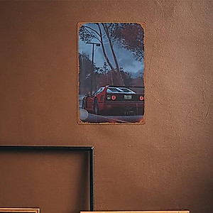 Hot Pursuit Ferrari F40 Music Poster Retro Metal tin Sign Halloween Tin Sign,Cave,Bar,Club, Home Wall Art Metal Tin Sign 8x12 inches