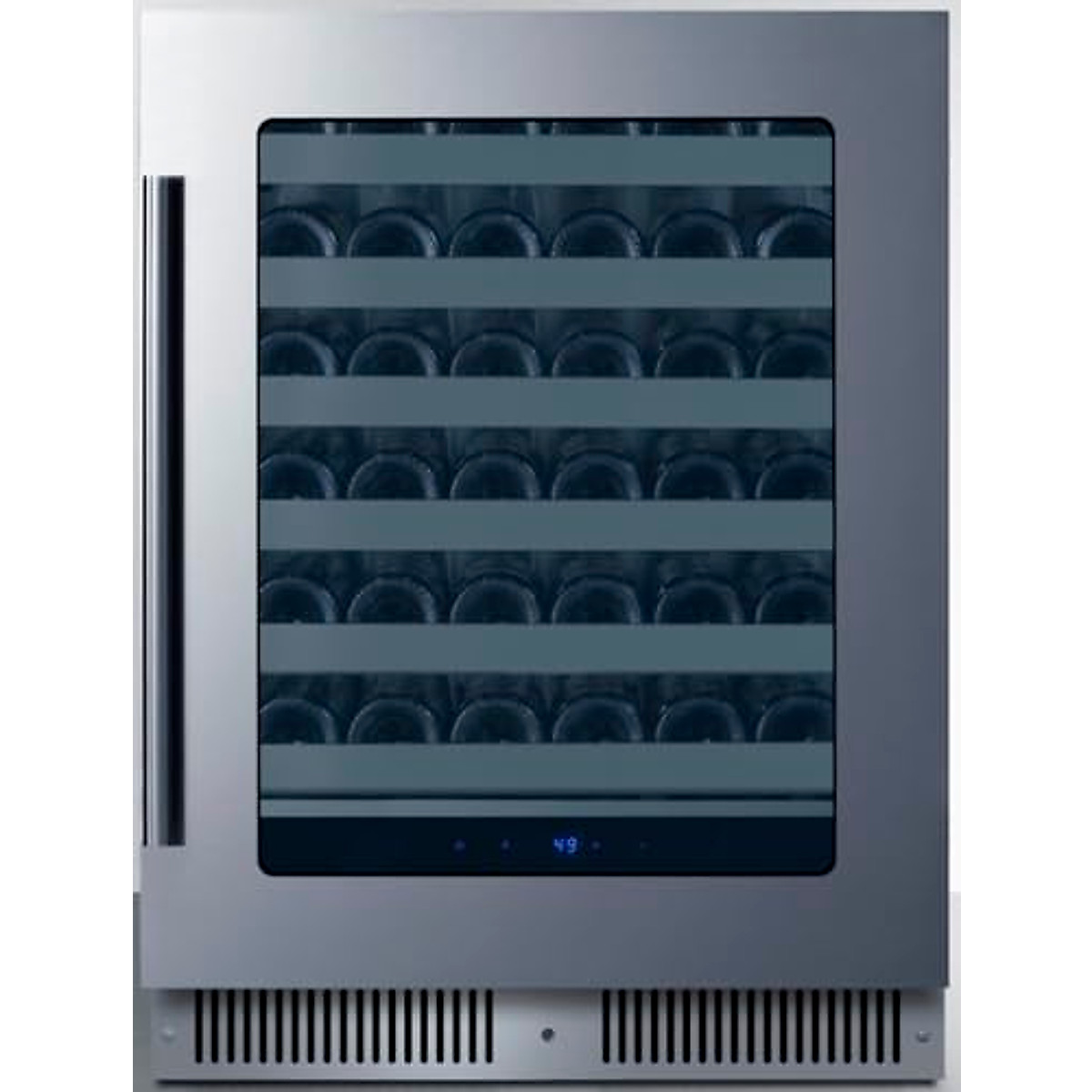 Summit 24 Inch Wine Cellar Shallow Depth Wine Refrigerator, Dimmable LED Light, Lock, Commercial or Residencial Use- SDHW2442(RHD, Stainless Steel)