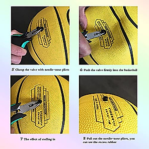 10 Basketball Valves, Leak Repair Kit for Balls, Sports Ball Doctor (Inflatable Ball Nozzle, Needle-Nose Pliers, Crochet Hook, Diagonal Pliers, Air Needle), For Basketball, Football, Volleyball