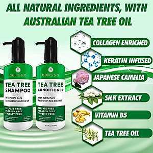 BELLISSO Tea Tree Oil Hair Mask, Shampoo and Conditioner Set