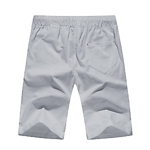 NITAGUT Men's Linen Casual Classic Fit Short (XL, 05Light Gray)