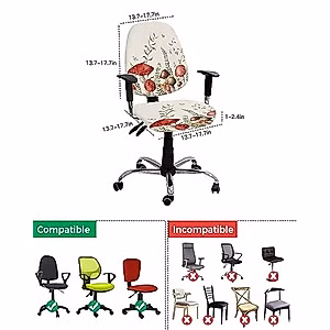 Big buy store Office Chair Cover Green Eucalyptus Leave Desk Chair Cover Stretch Elastic Universal Computer Chair Covers Mushroom Butterfly Stretch Rotating Chair Slipcovers Protectors