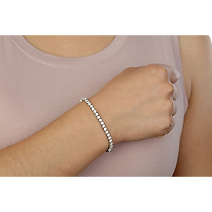 Lavari Jewelers 6 Carat Lab Grown Diamond Tennis Bracelet for Women - 925 Sterling Silver 7.25 Inches Long Bracelet (G-H, VS2-SI1, 6 cttw) Box with Tongue and Safety Clasp