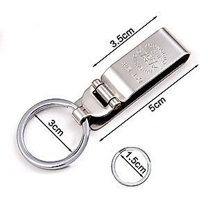 Linwnil Stainless Steel Keyring Security Belt Clip Key Chain,used in sports pants, clothes pockets,belt,Durable Multi-ring Key Holder (2)