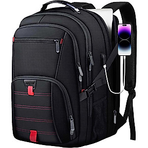 ANTERK Extra Large Backpack, Laptop Backpack, Travel Backpack, Durable TSA Water Resistant 17.3 Inch Carry on Backpack with USB Port, Anti Theft Business Computer Backpack Gifts for Men Women, Black
