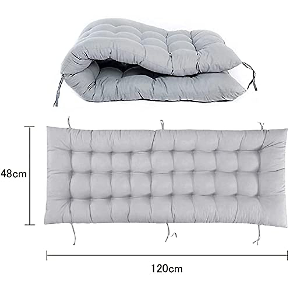 KRIDDR Thick Garden Bench Cushion 2 3 Seater Rectangle Chair Cushion 80/100/120cm Bench Cushions for Indoor Outdoor Chaise Lounge Swing