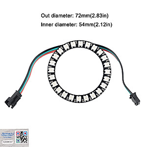 24 RGB LED Ring 24 X WS2812 5050 Full Color with Integrated Drivers 24 Bits forArduino Raspberry Pi ESP8266 Nodemcu DC5V