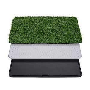 Dog Grass Pad with Tray, Artificial Grass Pee Pad, Reusable Training Potty Pad for Indoor and Outdoor Use