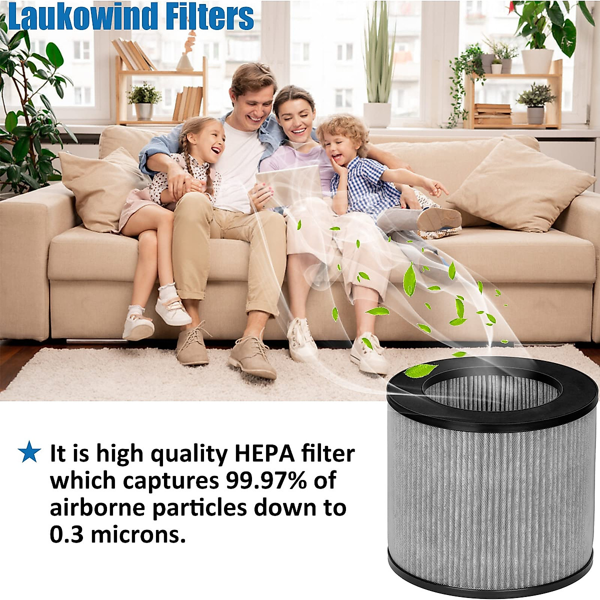 2801 Filter, Laukowind 2801 Carbon Replacement Filter Compatible with Bissell Personal Air Purifier 2780 2780A 27809 Part 2801 HEPA Filters (Pack of 1)