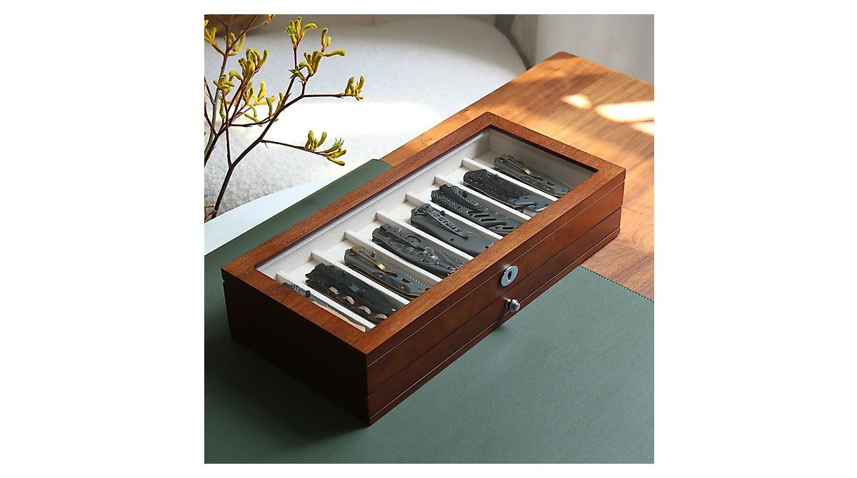 Bonaking Two-Tier Knife Display Case for Collectors