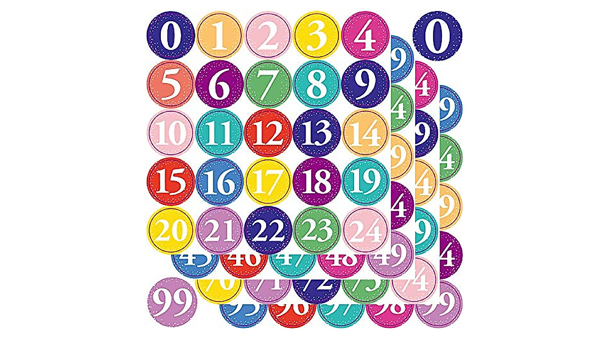 Youngever 1800 Number Stickers for Office & Classroom Organization