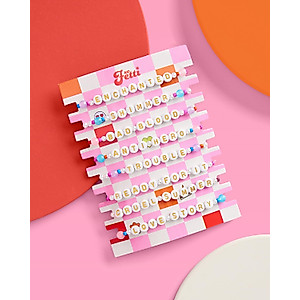 xo, Fetti Party Friendship Bracelets - 8 count | Eras Beaded Party Favor, Goodie Bag, Bachelorette Party, Pearl Bead Concert Decor