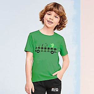 Toddler Boys St. Patrick's Day T-Shirt Unisex Short Sleeve Truck Loads of Luck T-Shirt Kids Boys Tops 4T