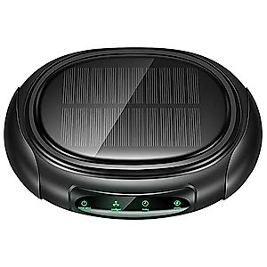 Portable Air Purifier, Car Air Purifier Ionizer with Negative Ions for Smokers Quiet Ionic Air Cleaner for Car Small Room Solar panels and USB Dual Charging