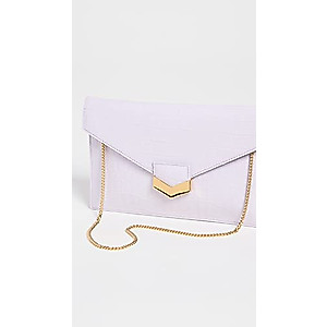 DeMellier Women's London Clutch, Lilac Croc Effect, Purple, One Size