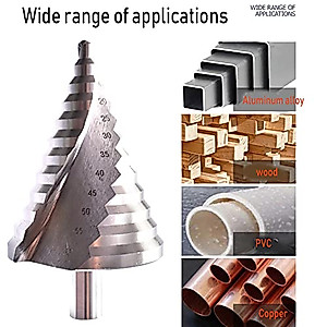 Preamer 6-60mm HSS 4241 Large Spiral Groove Metric Step Drill Set Cone Drill Bit Woodworking Metal Hole Cutter Tool Drilling Bit