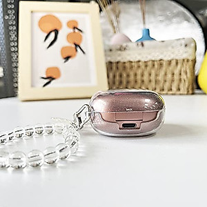 Fycyko Compatible with Samsung Galaxy Buds 2 Pro(2022) Case/Galaxy Buds 2/Galaxy Buds Pro/Galaxy Buds Live Case Clear Glitter Cute Butterfly Cover with Keychain Soft TPU for Women Girls